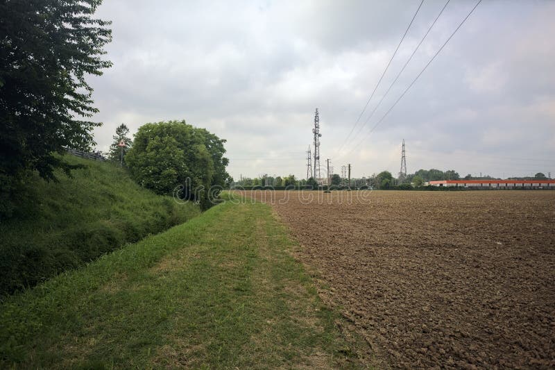 Grass Path by the Edge of a Field Stock Photo - Image of countryside ...