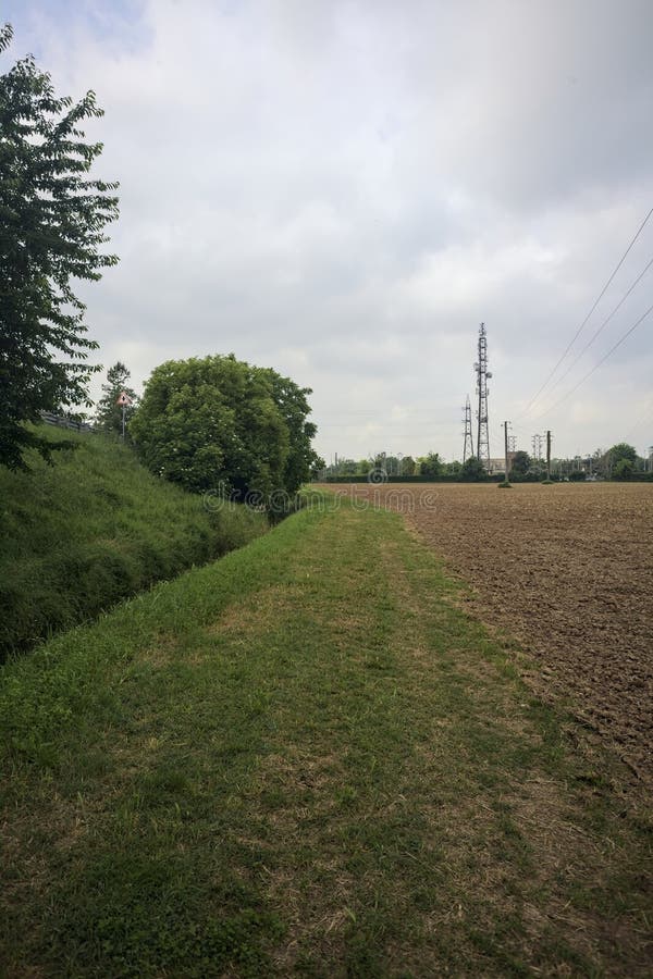 Grass Path by the Edge of a Field Stock Image - Image of beautiful ...