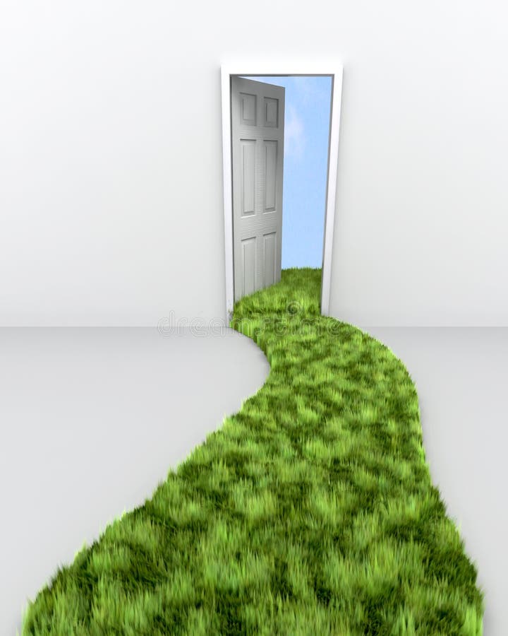 Field with door stock illustration. Illustration of nature - 17976326