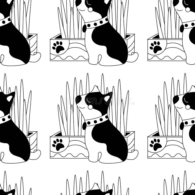 Grass Pattern for Animals, Cats, Dogs, Pet Care Stock Vector ...