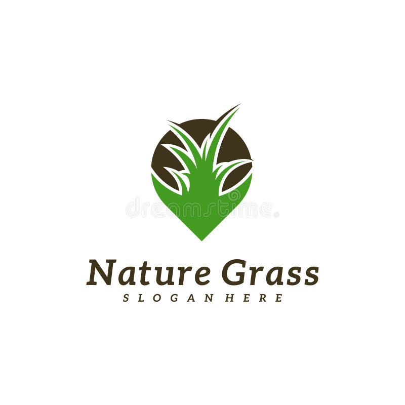 Grass Point Logo Design Vector, Creative Grass Logo Design Template ...