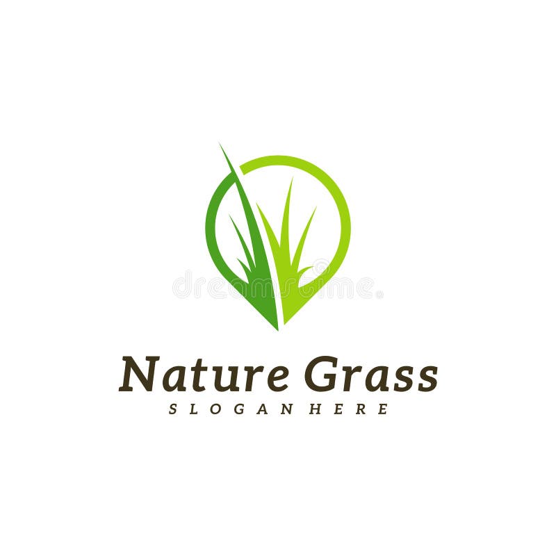 Grass Point Logo Design Vector, Creative Grass Logo Design Template ...