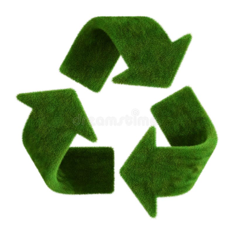 Grass recycle symbol stock illustration. Illustration of reuse - 5215764
