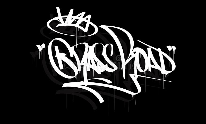 GRASS ROAD Graffiti Tag Style Design Stock Vector - Illustration of ...