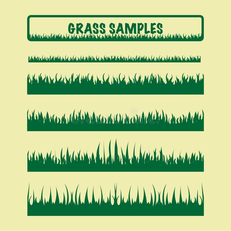Set of green grass stock vector. Illustration of field - 33261002