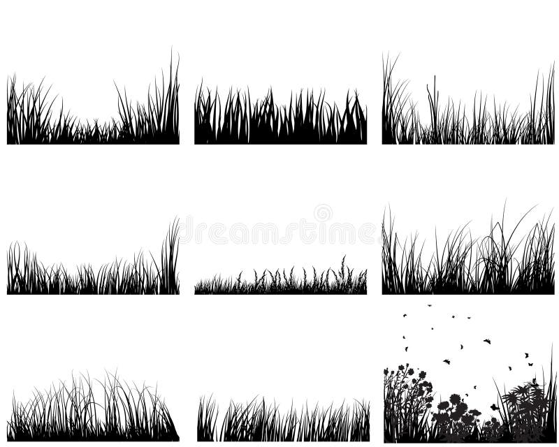 Grass set stock vector. Illustration of borders, bush - 8978633