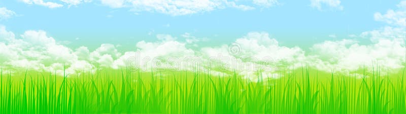 Grass and sky web header stock illustration. Illustration of natural ...