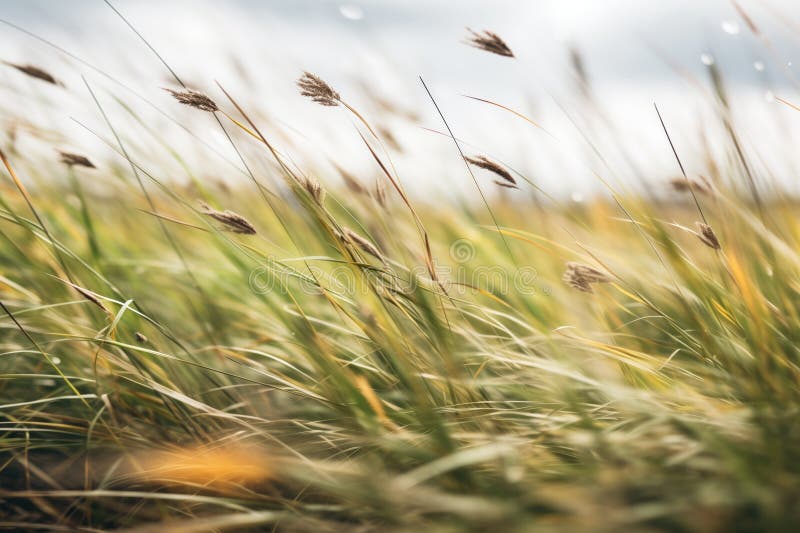Grass Swaying in Strong Winds before Rain Stock Photo - Image of nature ...