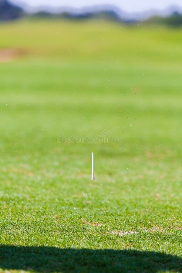 Grass and Tee Splash after Golf Player Hitting Ball Stock Image - Image ...
