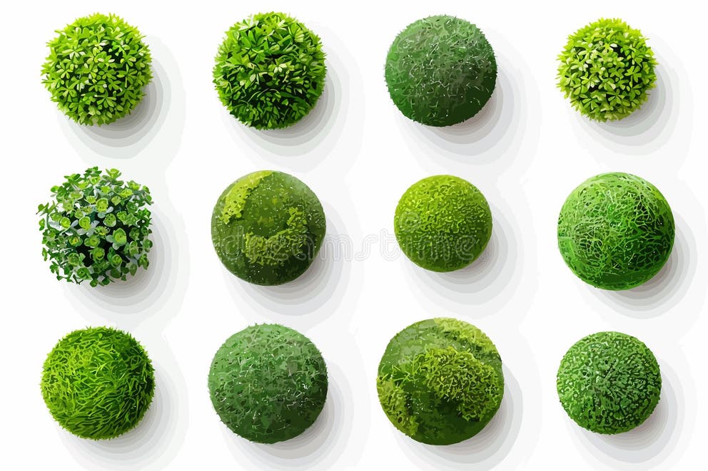 Grass Textured Spheres Isolated Isolated Illustration Stock Vector ...