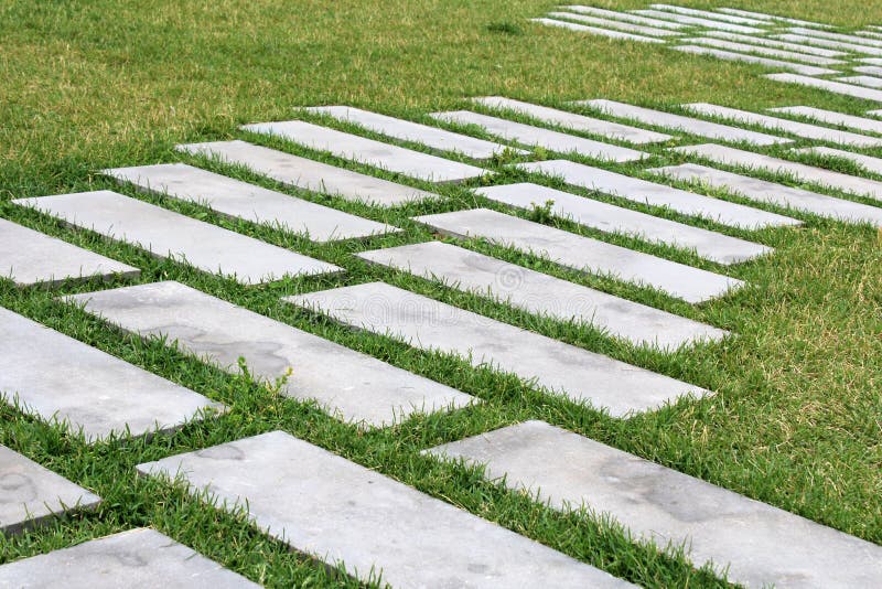 Grass Tiles, Landscape Design Stock Image - Image of footpath, path ...