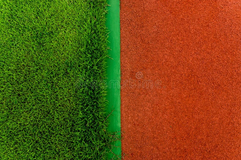 The Grass and Treadmill in the Stadium Stock Image - Image of ...