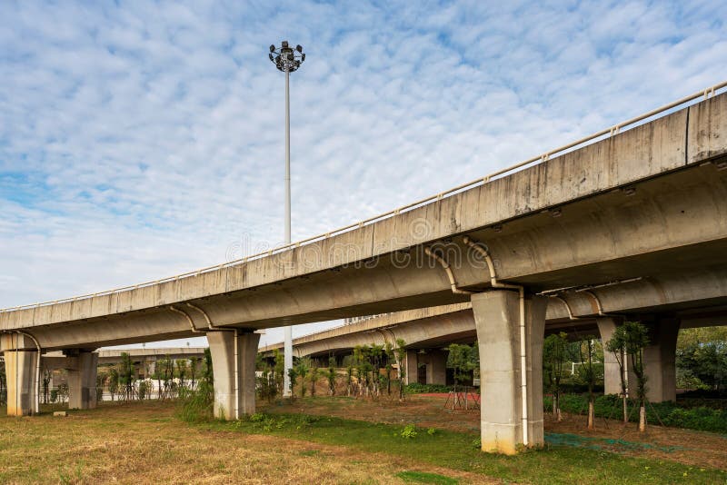 Grass Under the Overpass,Freeway, Overpass and Junction Stock Image ...