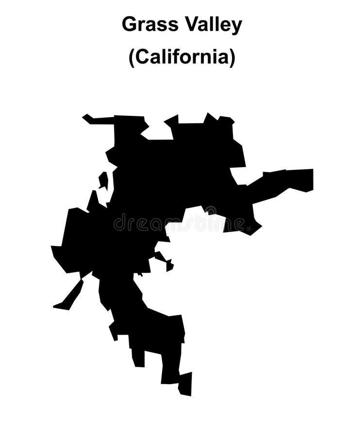 Grass Valley outline map stock vector. Illustration of blank - 356994261