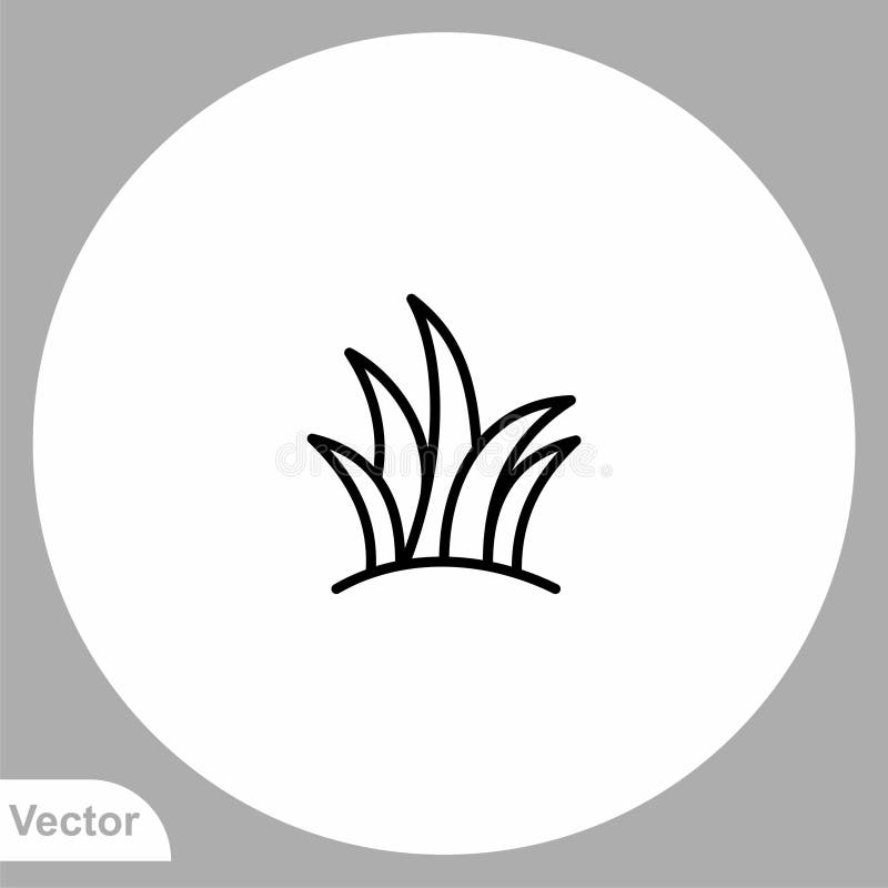 Grass Vector Icon Sign Symbol Stock Vector - Illustration of meadow ...