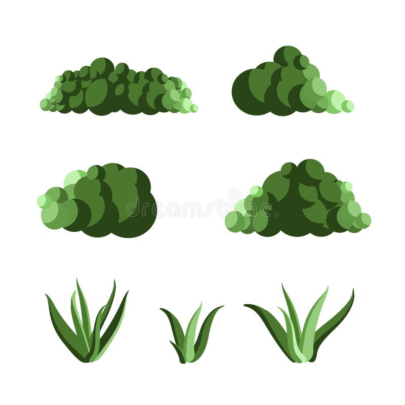 Grass Vector Illustration Full Set Style Flat Design Stock Vector ...