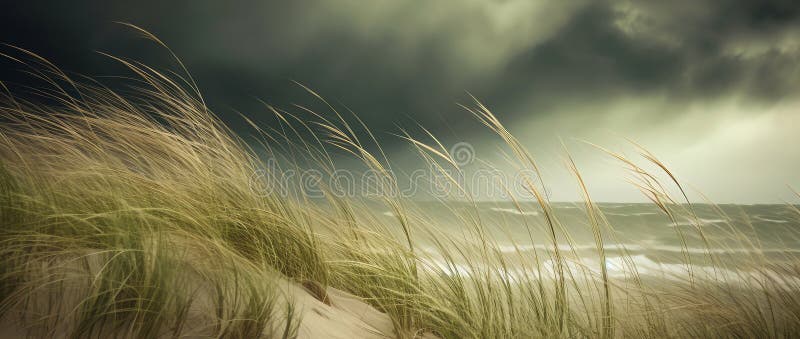Grass in the Wind, AI Generated Stock Image - Image of nature, grass ...