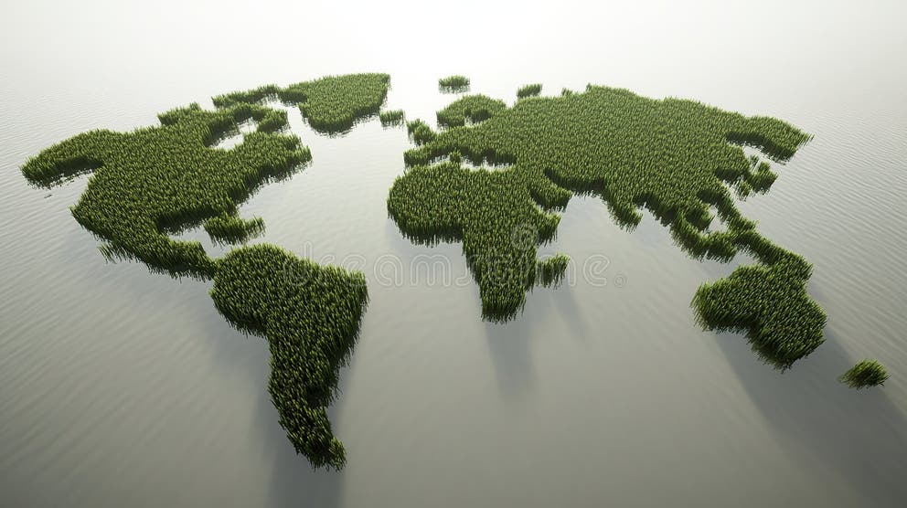Grass World Map, Environmental Concept, Studio Shot Stock Photo - Image ...