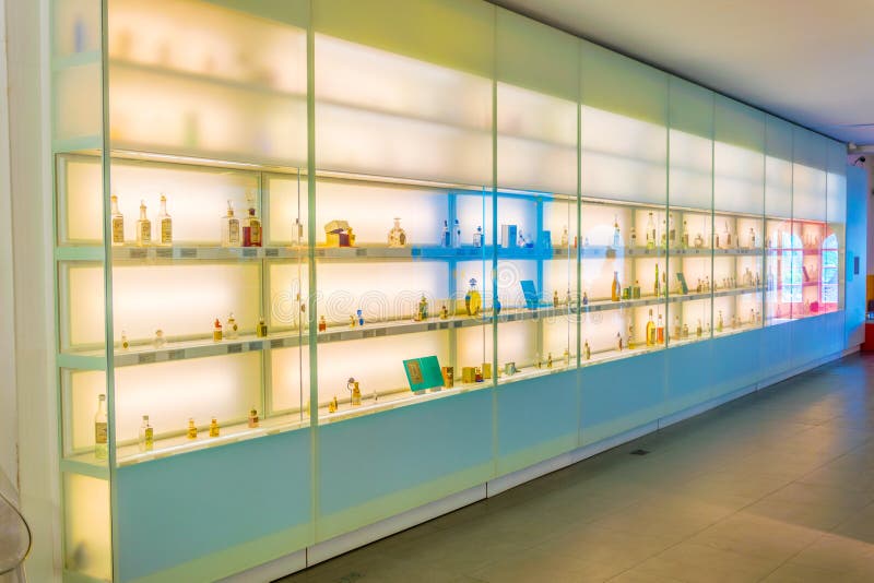 GRASSE, FRANCE, JUNE 13, 2017: Interior of the Perfume Museum in Grasse ...