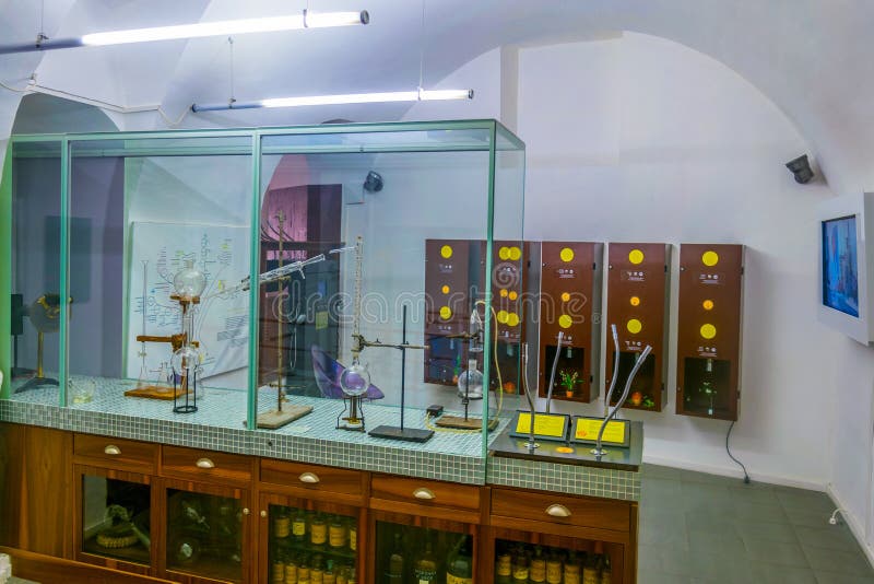 GRASSE, FRANCE, JUNE 13, 2017: Interior of the Perfume Museum in Grasse ...