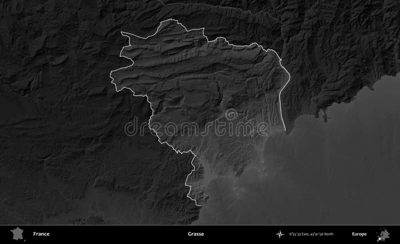 Grasse Highlighted, France. Grayscale Stock Photo - Image of zoom ...