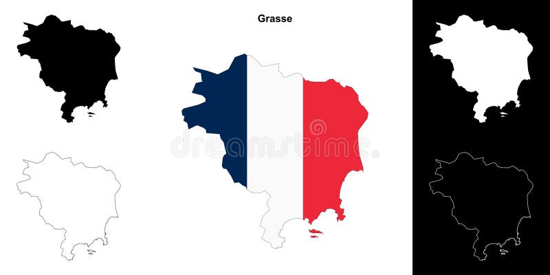 Grasse outline map stock vector. Illustration of france - 361899104