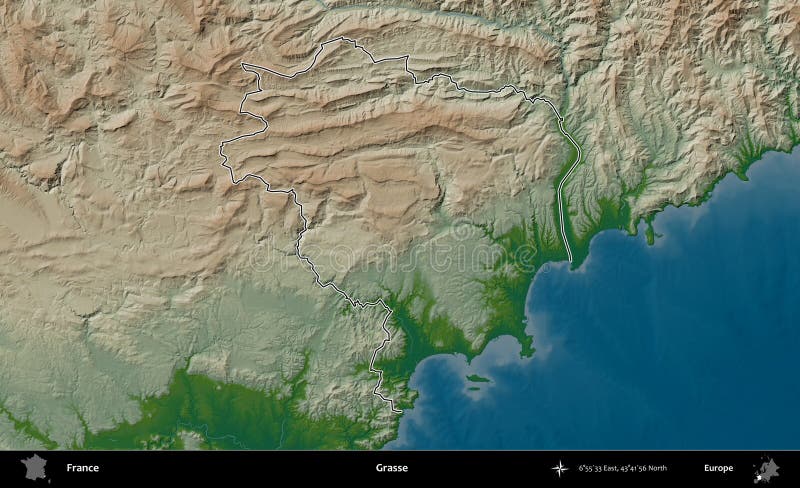 Grasse Outlined, France. Physical Stock Illustration - Illustration of ...