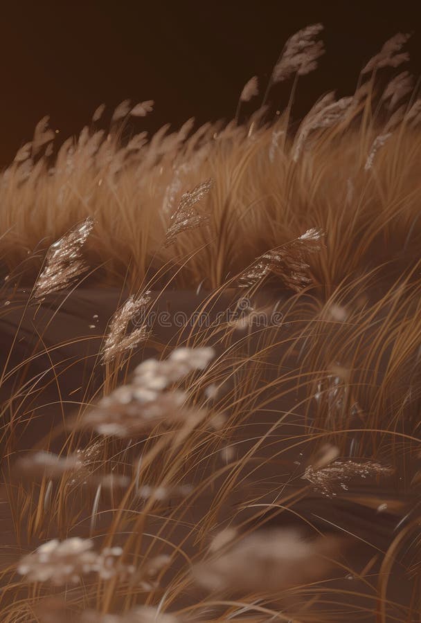 Grasses and Grass Blowing in the Wind Stock Photo - Image of season ...