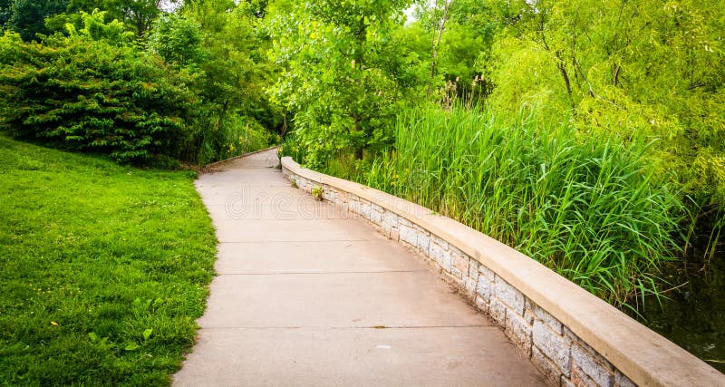 Grasses and Trees Along a Path through Patterson Park, Baltimore Stock ...