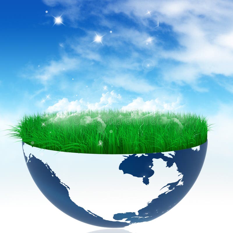 Grassful half earth stock illustration. Illustration of illustration ...