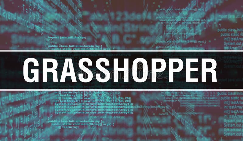 Grasshopper with Digital Java Code Text. Grasshopper and Computer ...