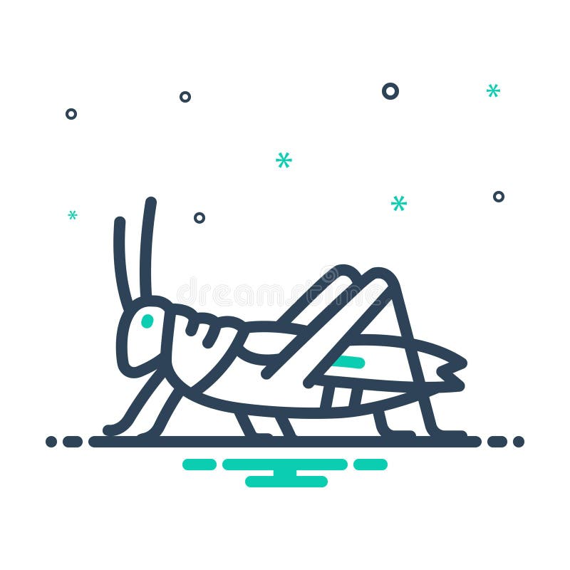 Mix Icon for Grasshopper, Insects and Bug Stock Vector - Illustration ...