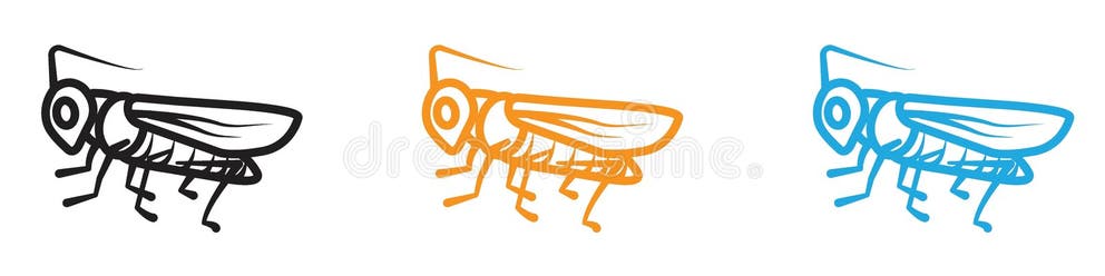 Grasshopper Icon Vector Logo Set Collection for Web App Ui Stock Vector ...