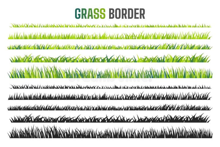 Grassland Border Vector Pattern Green Lawn in Spring the Concept of ...