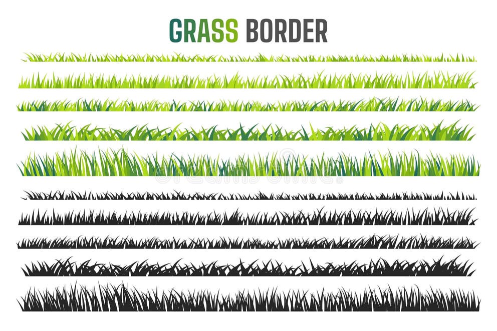 Grassland Border Vector Pattern Green Lawn in Spring the Concept of ...