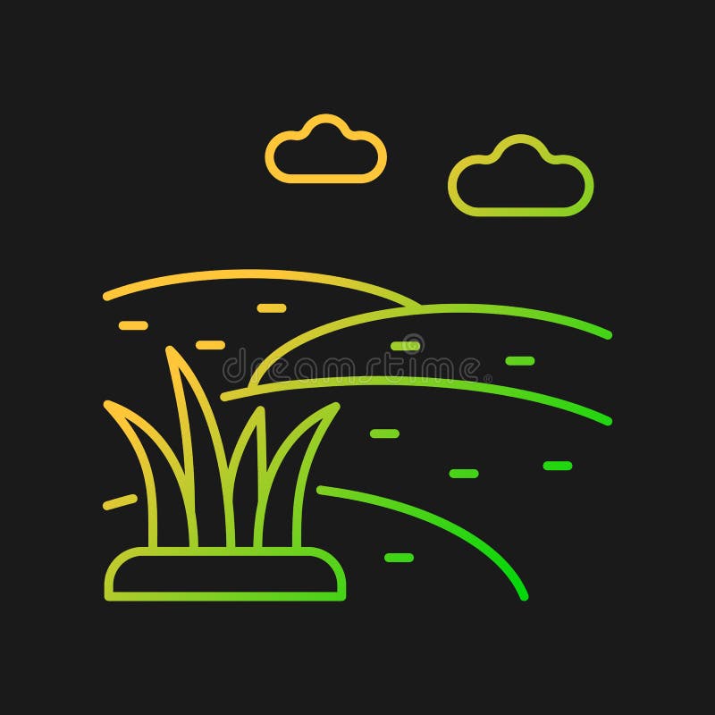 Grassland Gradient Vector Icon for Dark Theme Stock Vector ...