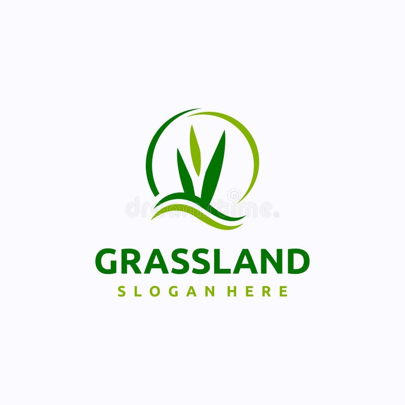 Grassland Logo Design Template. Lawn Care Concept Stock Vector ...