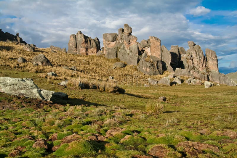 Grassland with rocks stock image. Image of erosion, peru - 22265453