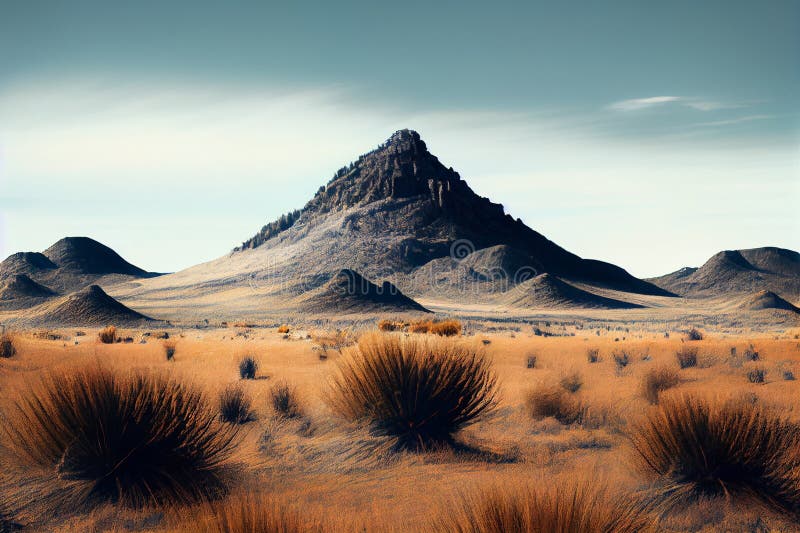 Grasslands and Mountains in Dry Climates. AI Generated Stock Image ...