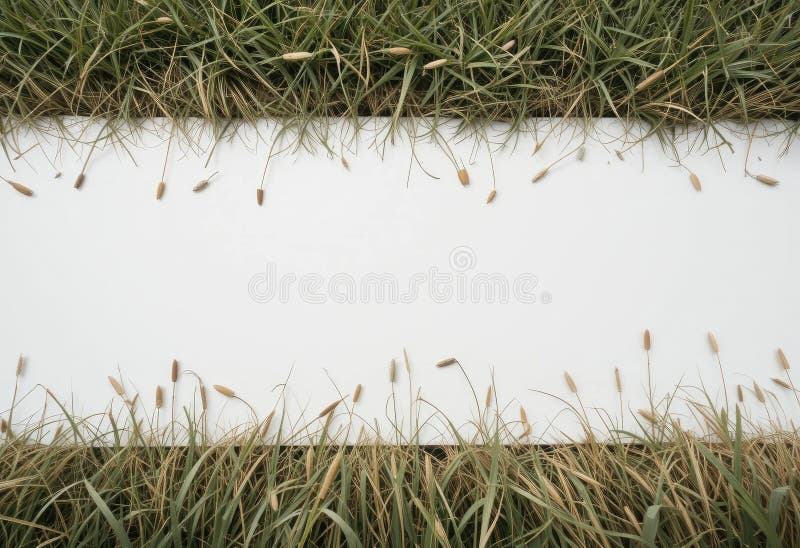 Grassy Border Frame with White Space for Message or Product Placement ...