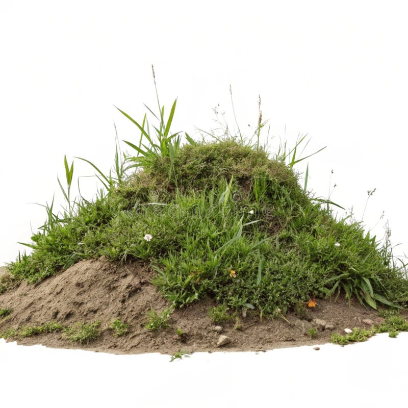 Grassy Dirt Heap on Transparent Background Stock Illustration ...
