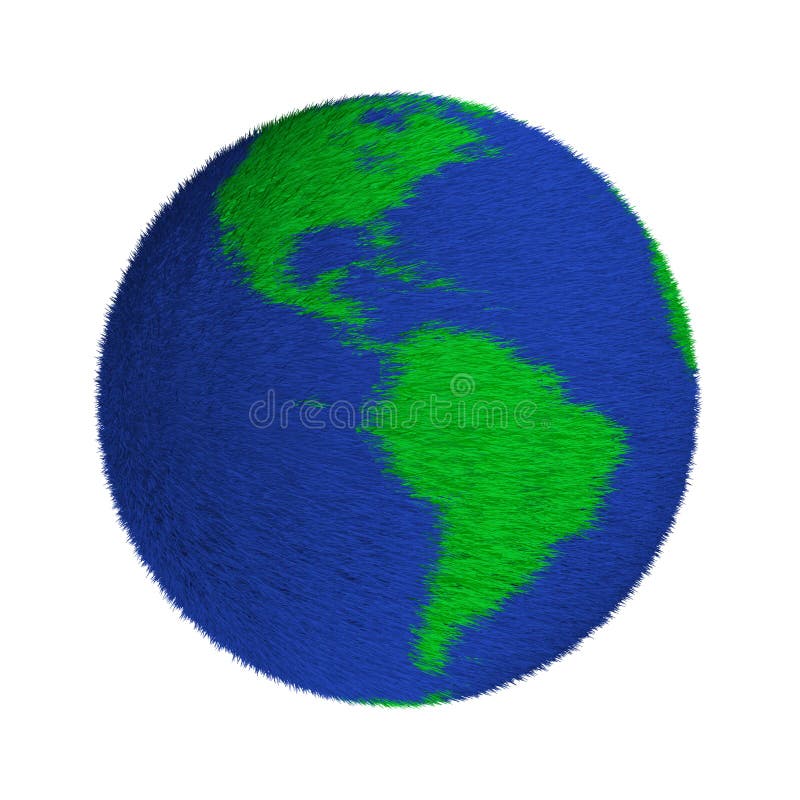 Plush Globe Earth Fur Texture Stock Illustration - Illustration of blue ...