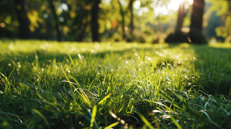 Grassy Field with Trees in Background Stock Illustration - Illustration ...