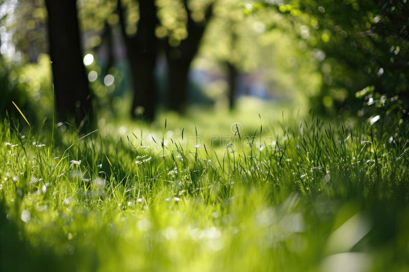 Grassy Field with Trees in the Background Stock Illustration ...