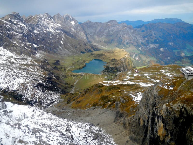Grassy Lake at the Swiss Alps Stock Image - Image of cold, european ...