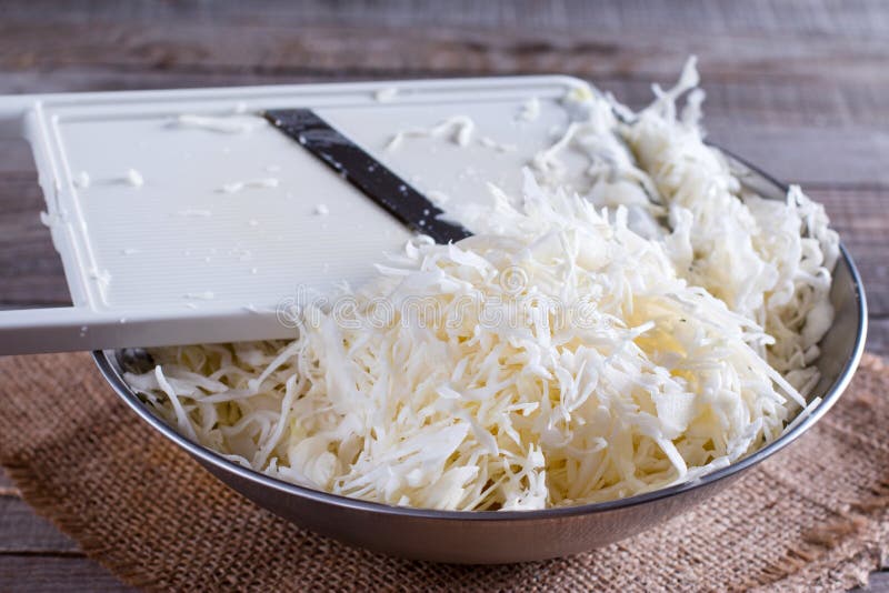 Grated Cabbage in a Bowl on the Table Stock Image - Image of ferment ...