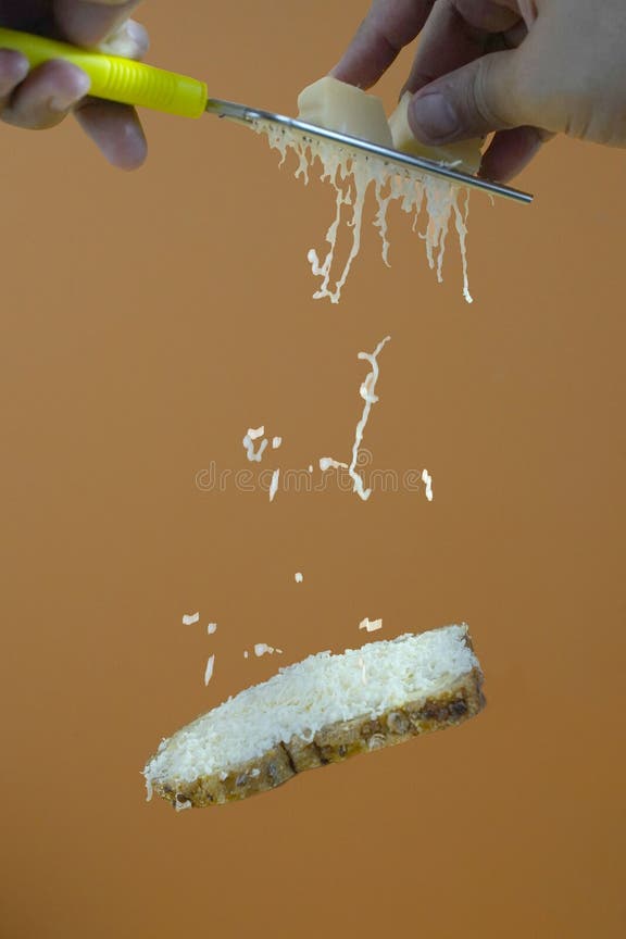 Grated Cheese on Bread for Breakfast Stock Photo - Image of dairy ...