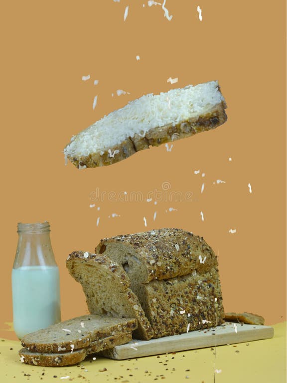 Grated Cheese on Bread for Breakfast Stock Image - Image of grissino ...