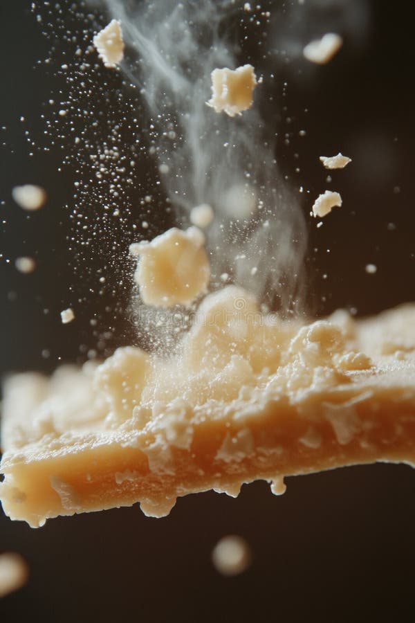 Grated Cheese is Suspended in Mid-air, Creating a Dynamic Visual with ...