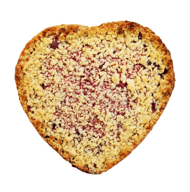 Grated pie with cherry jam stock photo. Image of fruit - 39748656